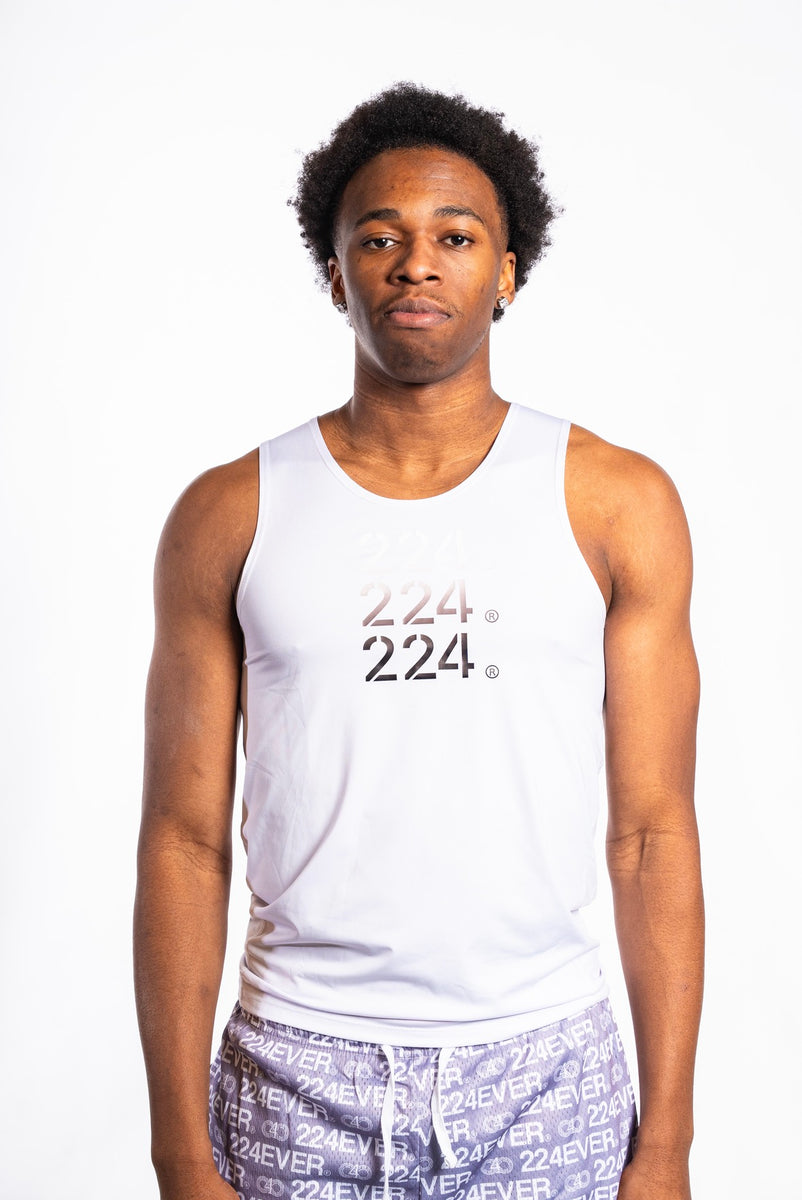 224 ‘SHADOW’ WHITE COMPRESSION TANK – 224EVER.CO