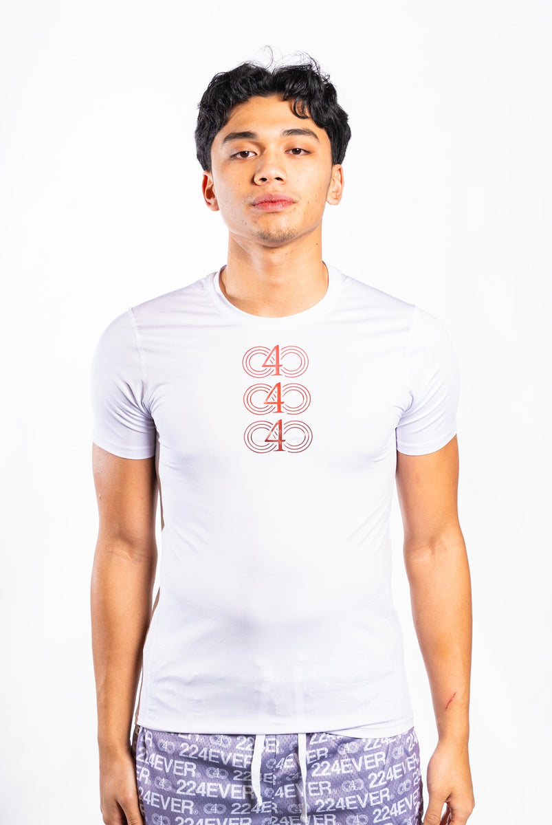 224 ‘SHADOW RED’ WHITE COMPRESSION SHIRT – 224EVER.CO