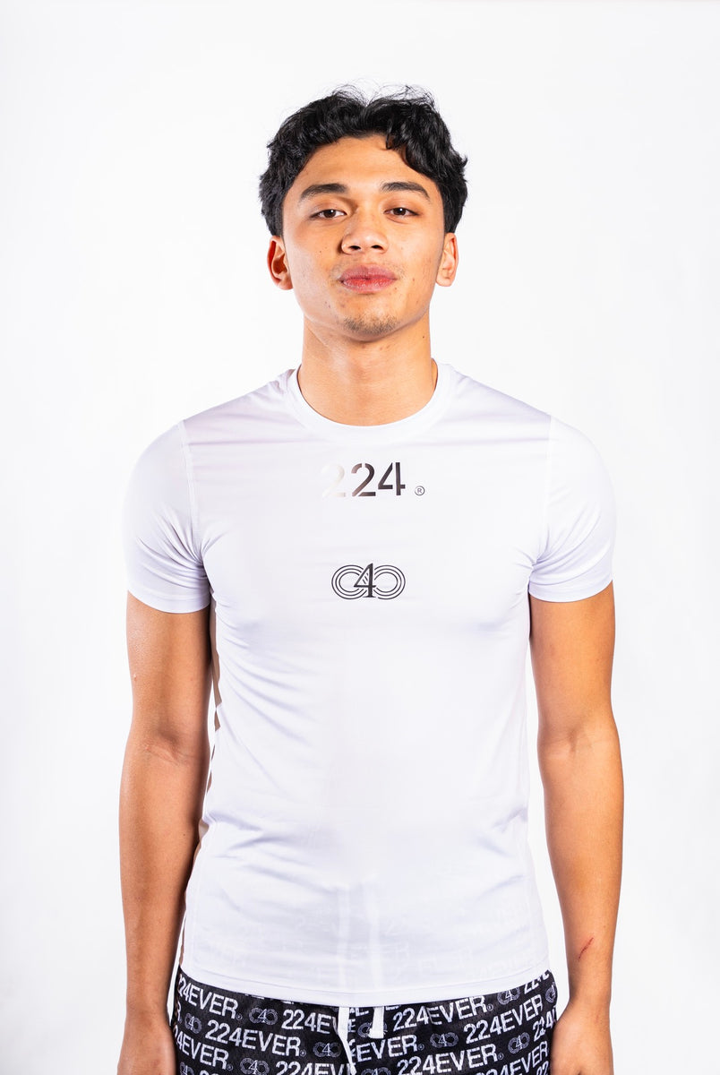 224 ‘FADED’ WHITE COMPRESSION SHIRT – 2DAY 2MORROW 4EVER